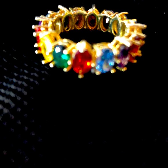 Jewelry | Multi Colored Stone Band Ring | Poshmark